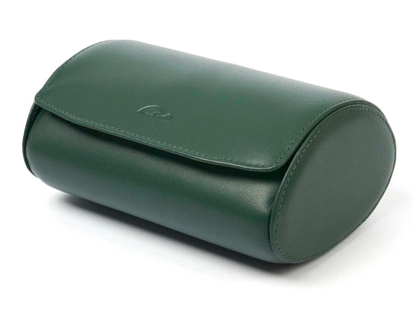 Swiss Watch Box for 2 Watches with Stand Function - Green Leather - Carapaz
